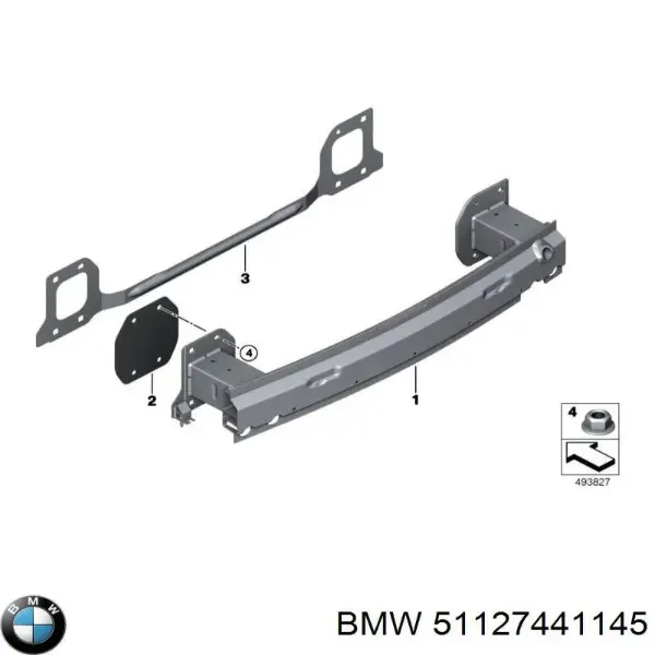 51127441145 BMW підсилювач заднього бампера - купити онлайн в Україні