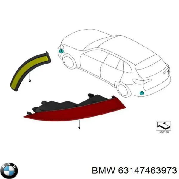 63147463973 BMW катафот (відбивач заднього бампера, лівий) - купити ...