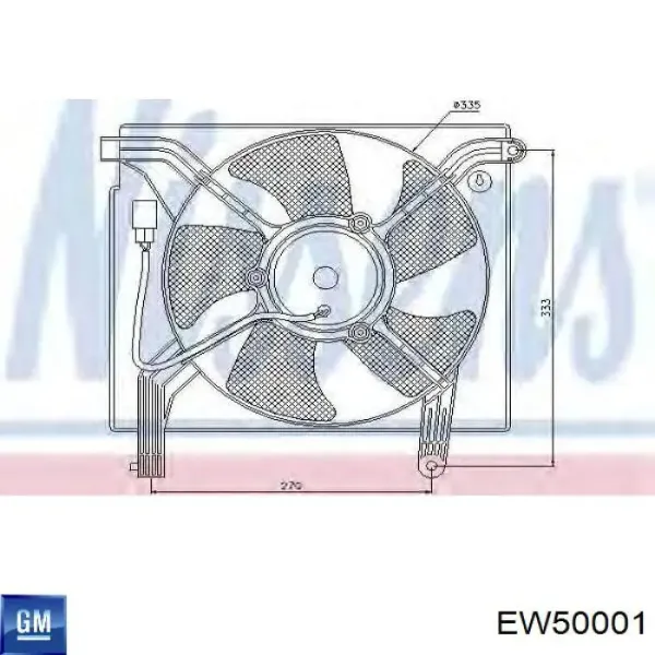 EW50001 General Motors дифузор радіатора кондиціонера, в зборі з ...