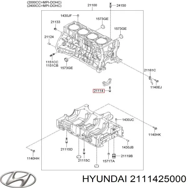 2111425000 Hyundai/Kia автозапчастина - купити онлайн в Україні