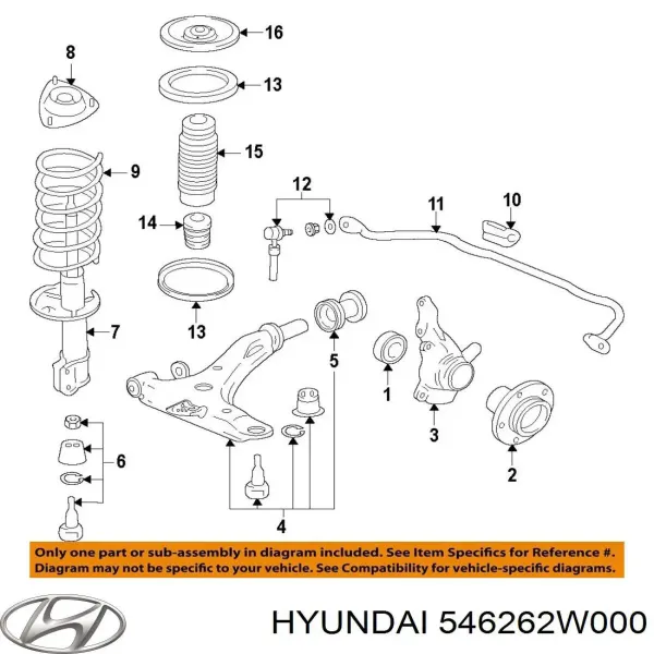 546262W000 Hyundai/Kia буфер-відбійник амортизатора переднього - купити ...