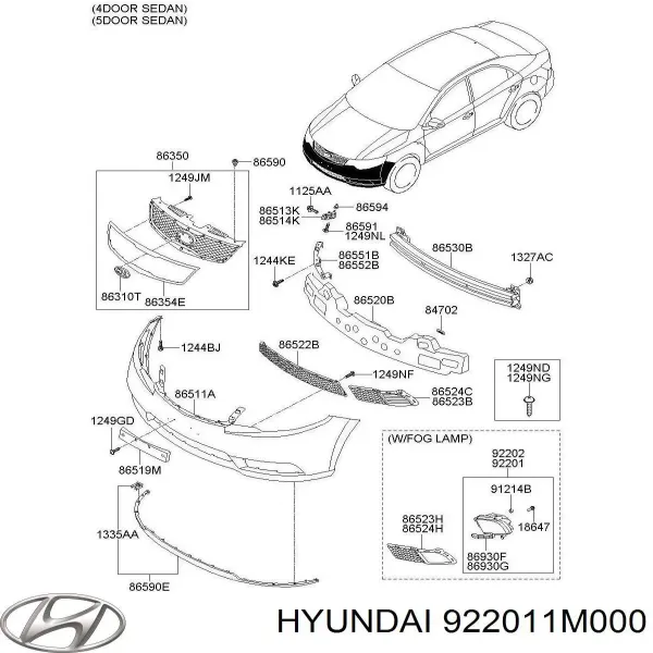 922011M000 Hyundai/Kia фара протитуманна, ліва - купити онлайн в Україні