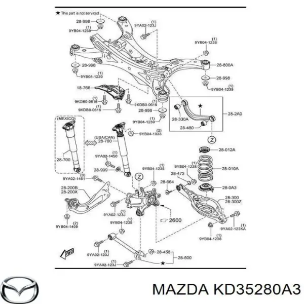 KD35280A3 Mazda проставка (гумове кільце пружини задньої, нижня ...