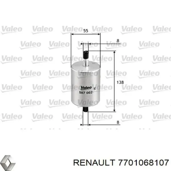 7701068107 Renault (RVI) паливний фільтр - купити онлайн в Україні