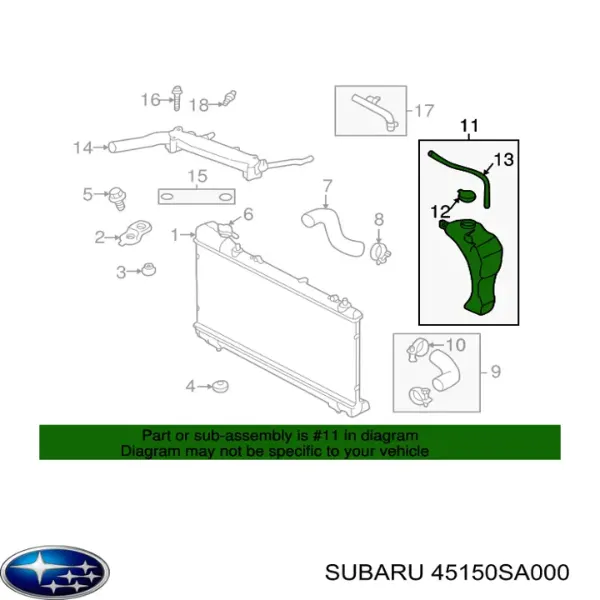 45150SA000 Subaru бачок системи охолодження - купити онлайн в Україні