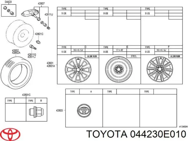 044230E010 Toyota кріплення датчика тиску повітря в шинах - купити ...