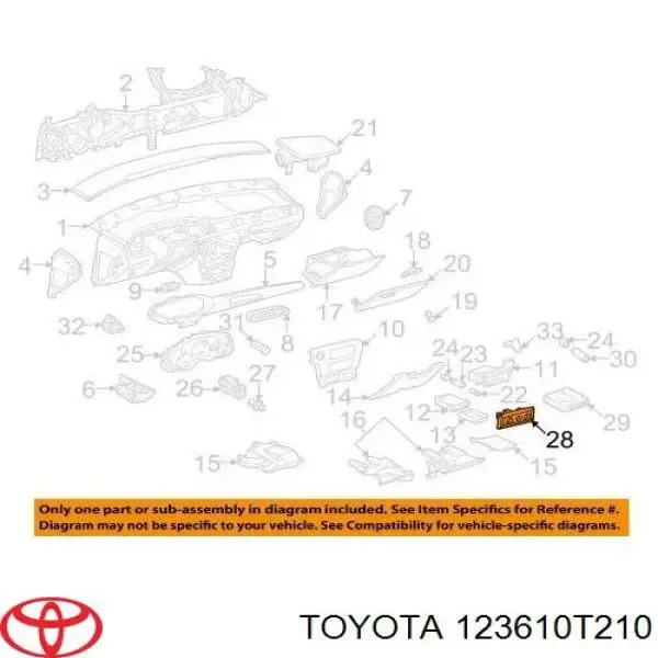 123610T210 Toyota автозапчастина - купити онлайн в Україні