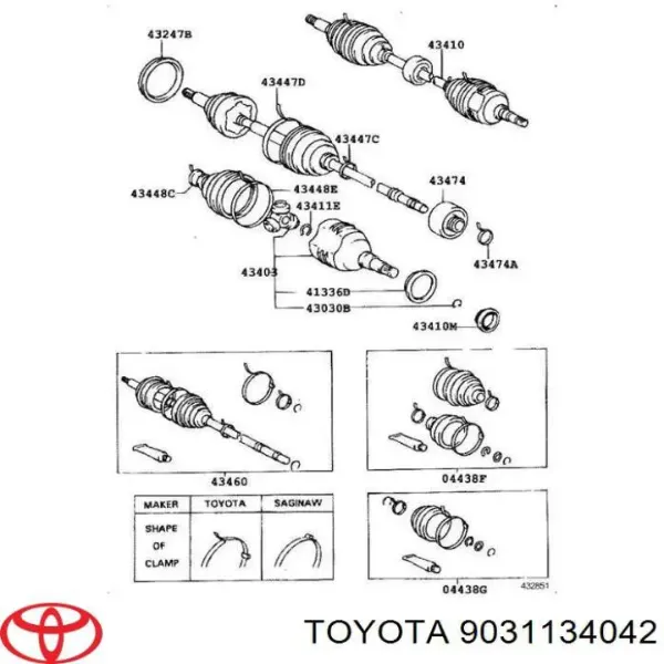 9031134042 Toyota сальник піввісі переднього моста, лівої - купити ...