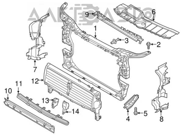 80A121345AE VAG повітропровід радіатора - купити онлайн в Україні