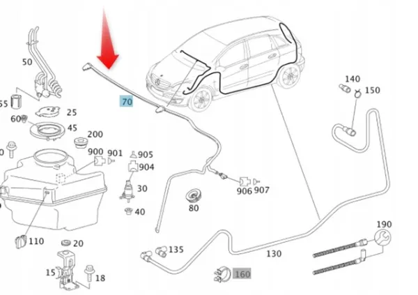 A1698600492 Mercedes шланг омивача лобового скла - купити онлайн в Україні